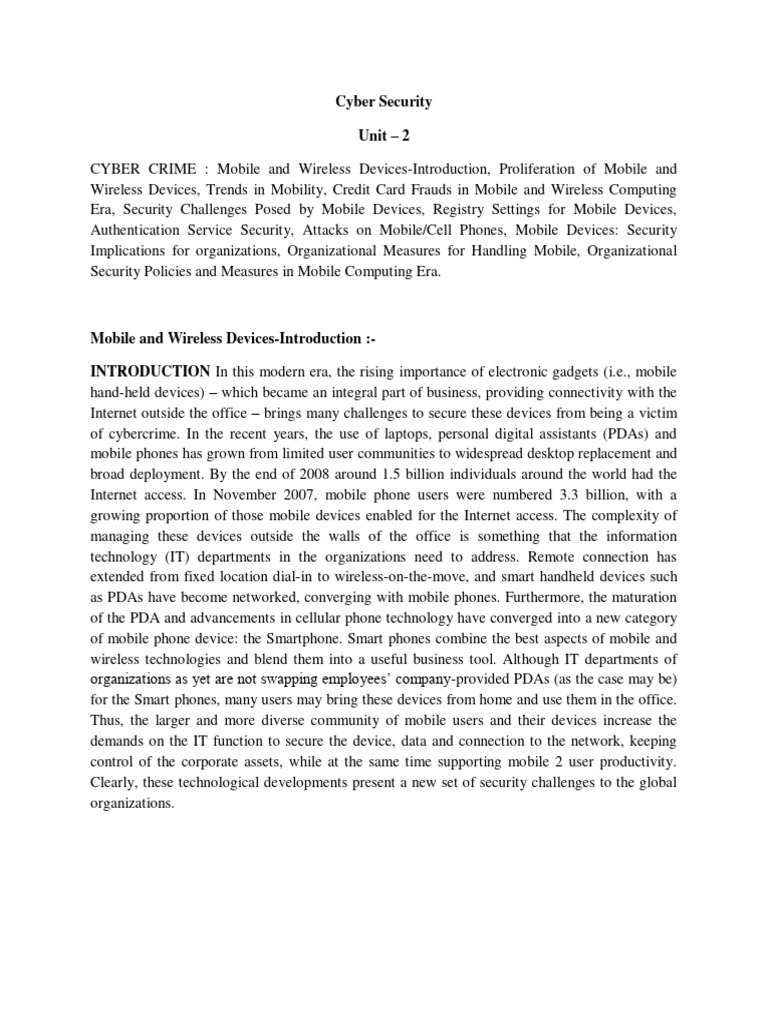 Cyber Security Unit 2 Notes Pdf Computer Security Security
