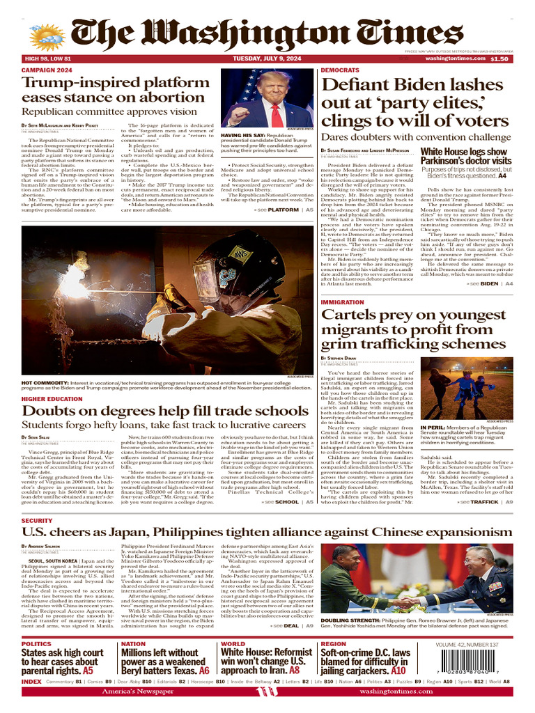 The Washington Times - July 09, 2024 | PDF | Donald Trump | American ...