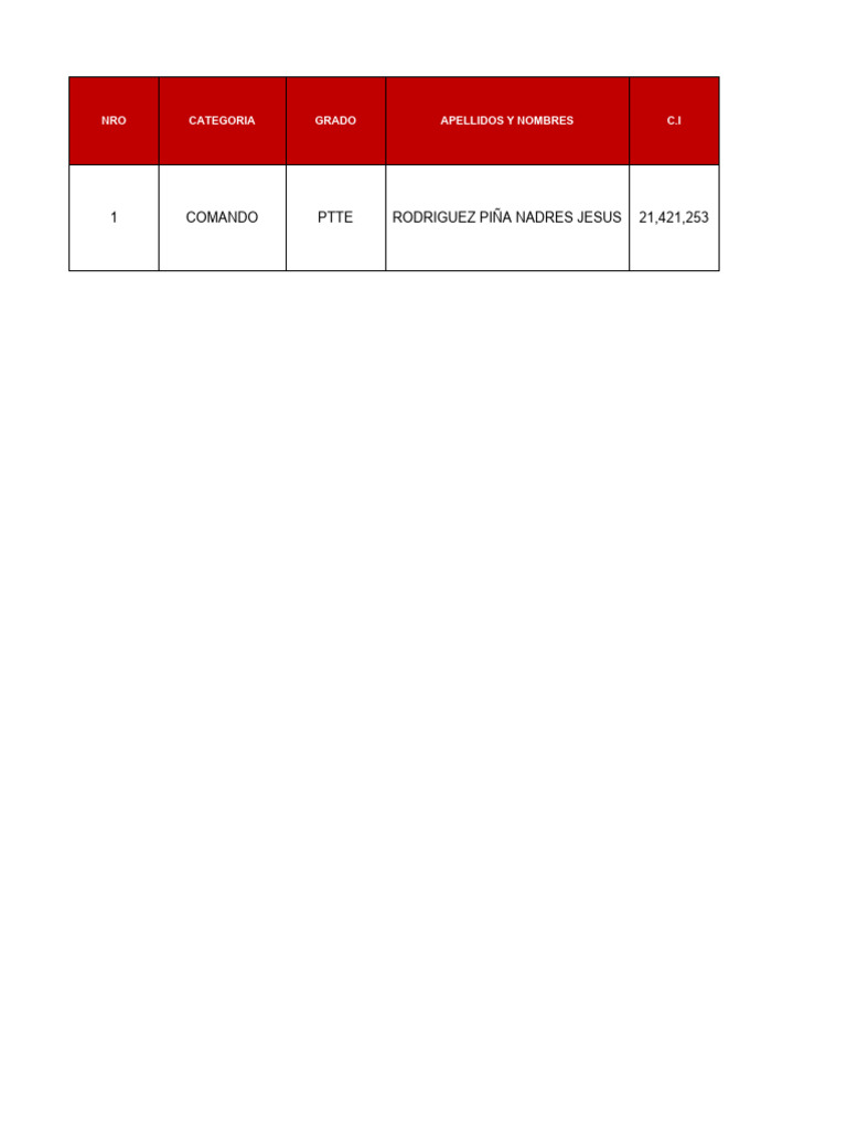 Formato Base de Datos (Perfeccionamiento) | PDF
