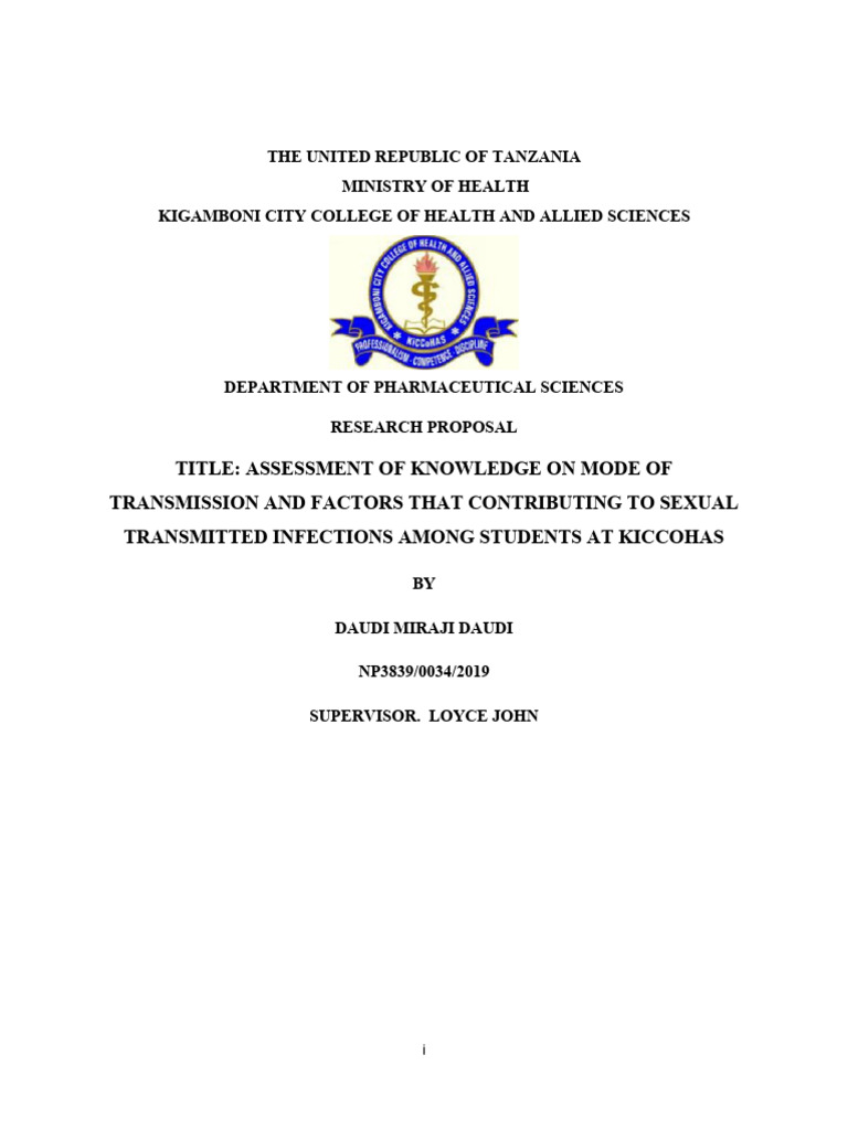 DAUDI DAUDI-proposal | PDF | Sexually Transmitted Infection | Health ...