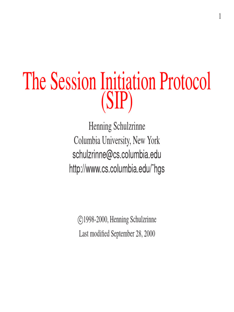 The Session Initiation Protocol (SIP) | PDF | Session Initiation Protocol | Computer Mediated ...