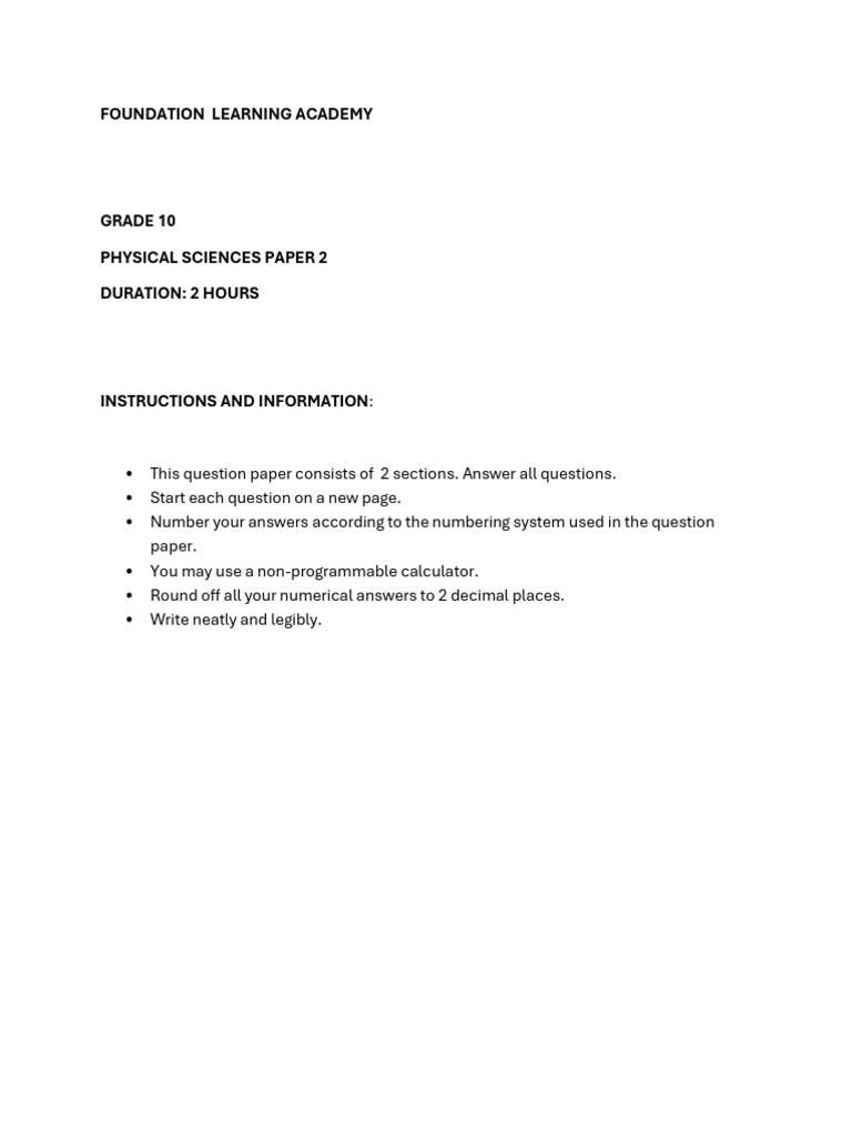 Physical Sciences p2 | PDF