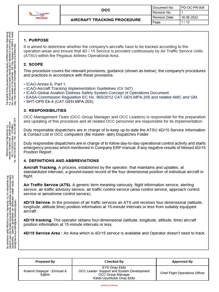 Aircraft Tracking Procedure Overview | PDF | Air Traffic Control ...