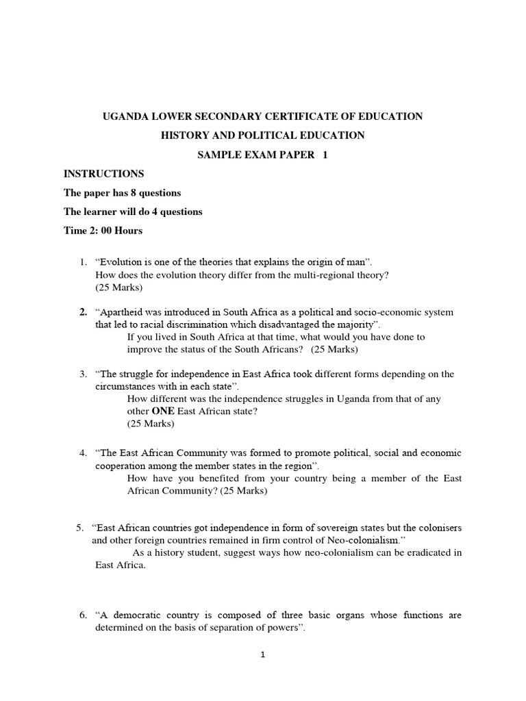 Uganda Lower Secondary Certificate of Education | PDF | Kenya | Uganda