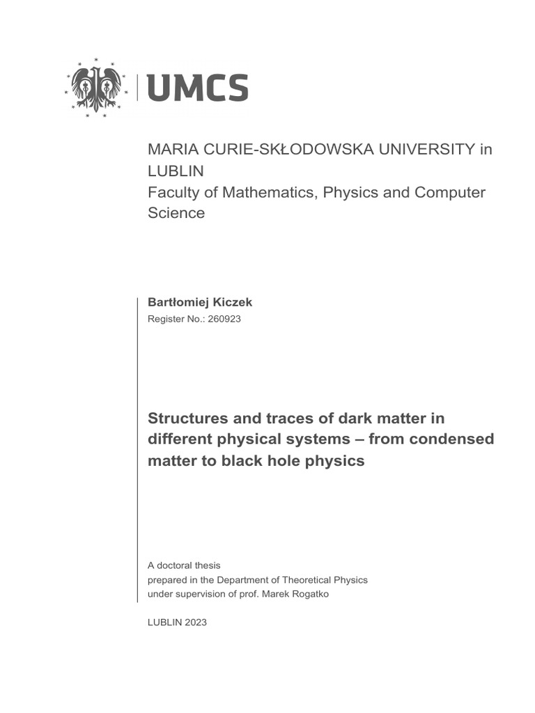 Dark Matter in Physics Systems | PDF | Fundamental Interaction | Dark ...