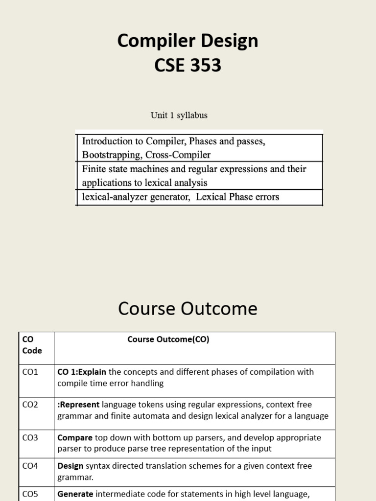 Unit 1 Slides Pptx Download Free Pdf Parsing Compiler