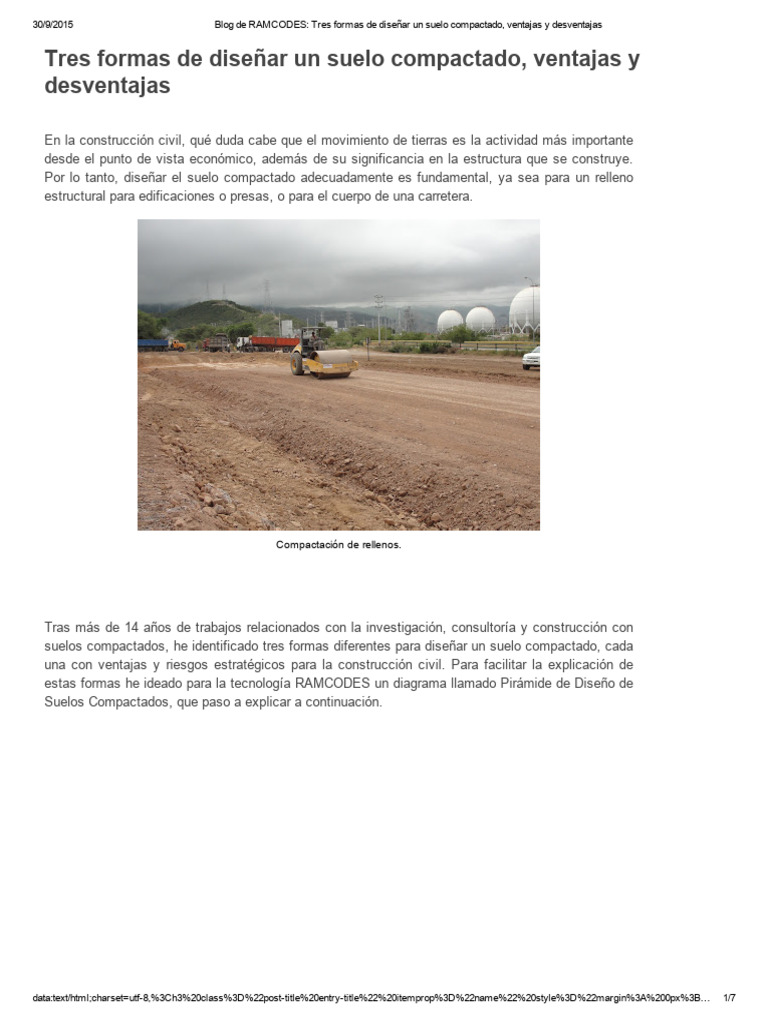 Tres formas de diseñar un suelo compactado, ventajas y desventajas | PDF