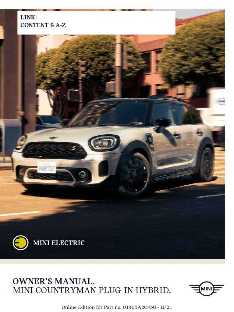 MINI Owners Manual F60 Plug-In Hybrid SOP 3-2022 | PDF | Menu ...