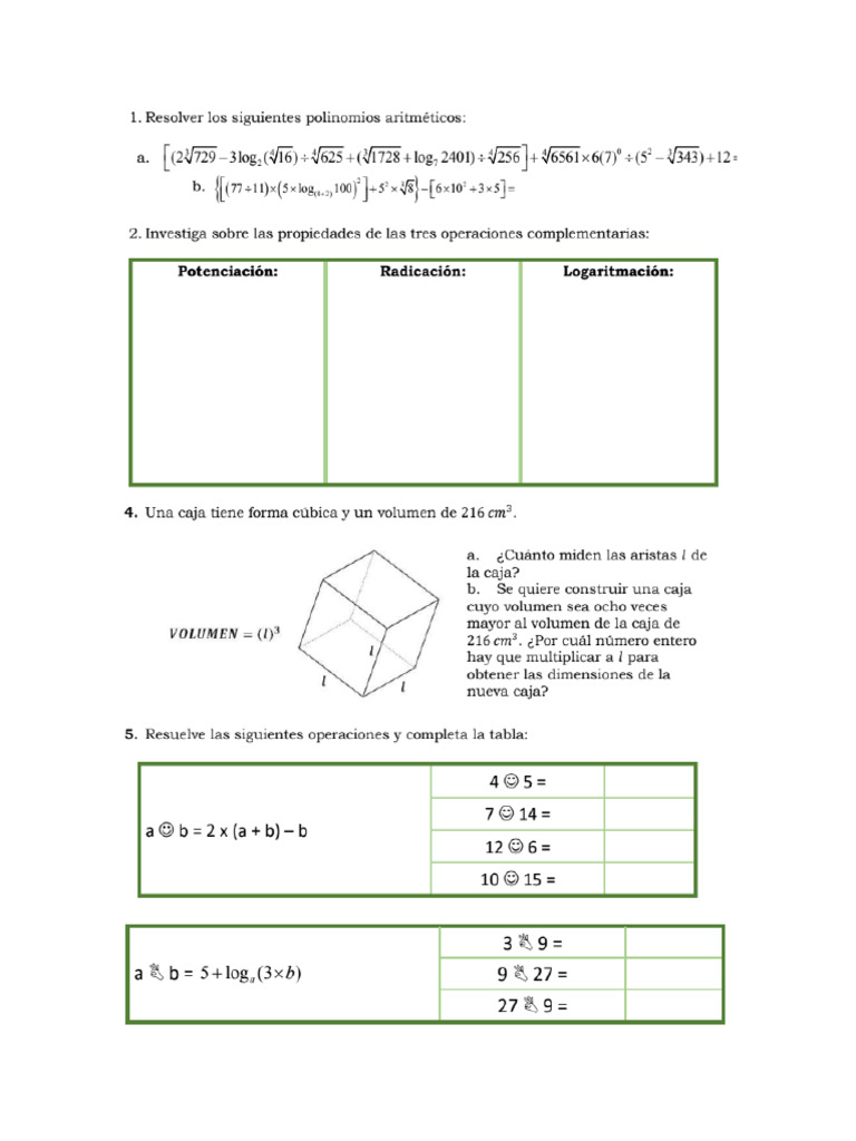 Taller operaciones complementarias (4) | PDF