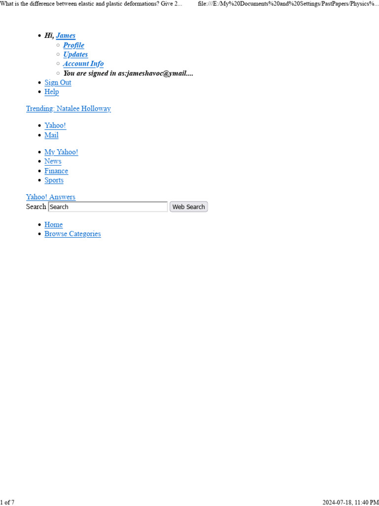 Difference Between Elastic and Plastic Deformations | PDF | Deformation ...