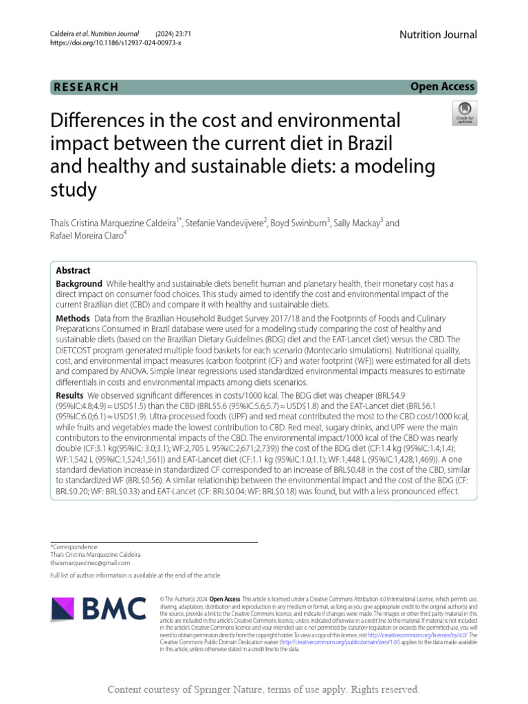 Differences in The Cost and Environmental Impact Between The Current ...