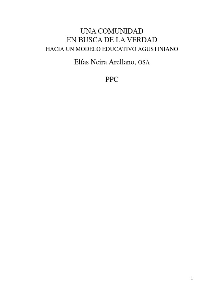 Una Comunidad en Busca de La Verdad - Libro Completo | PDF | Agustín De ...