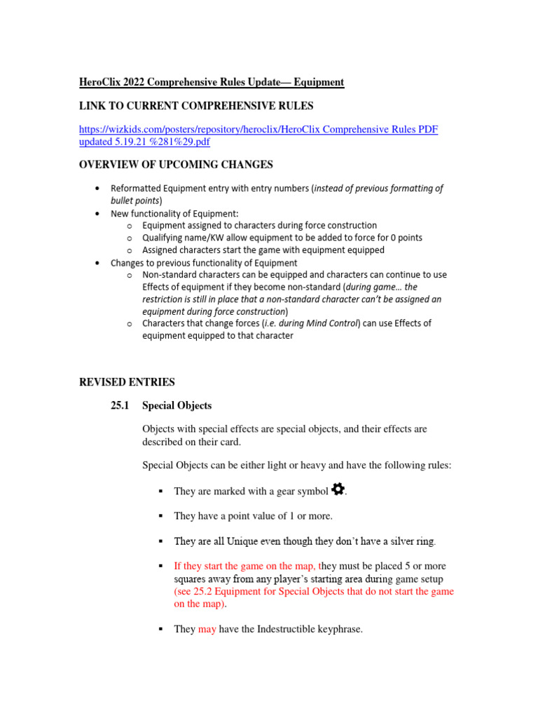 2022 Comprehensive Rules Update - Equipment DESIGN INSIGHT ARTICLE | PDF