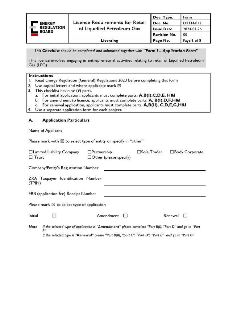 LPG Retail License Application Checklist | PDF | Liquefied Petroleum ...