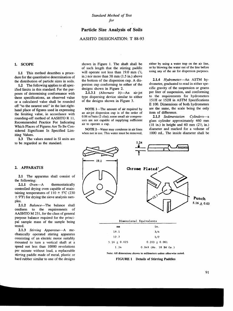 AASHTO T 88 Particle Size Analysis of Soils | PDF