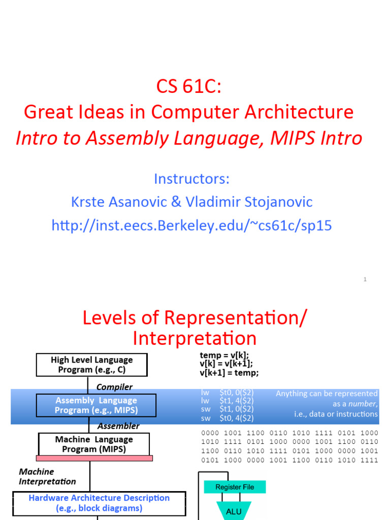 2015Sp CS61C L05 Kavs M1 1up | PDF | Computing | Computer Architecture