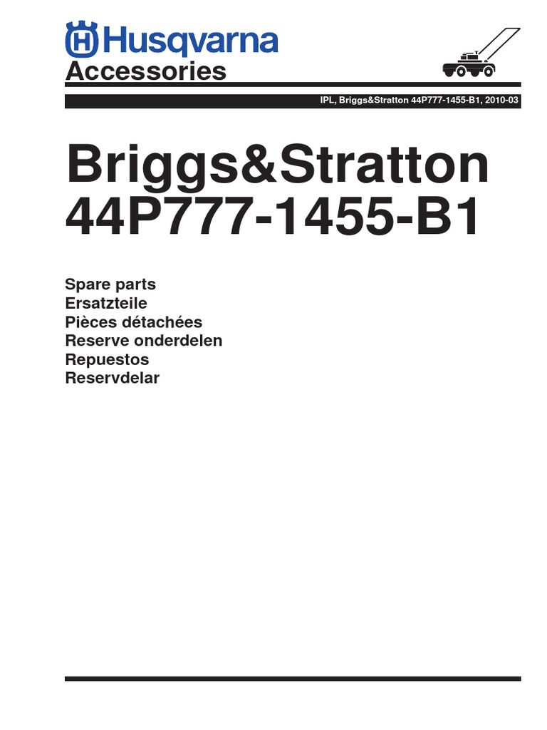 Briggs & Stratton 44P777 Parts List | PDF | Carburetor | Mechanical ...