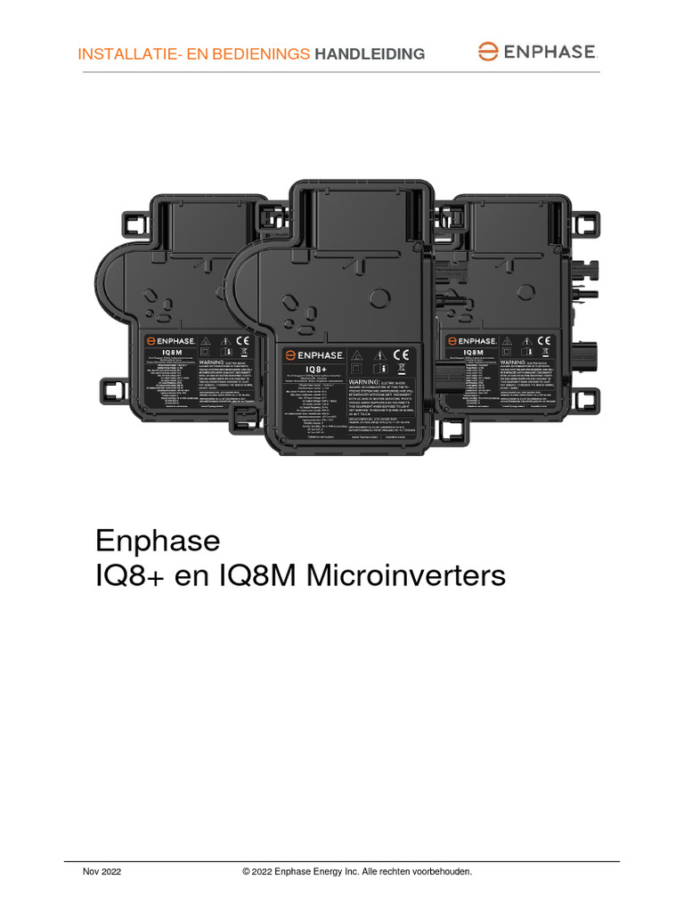 IQ8 Series MC4 Microinverters Manual NL EU 11 18 2022 | PDF