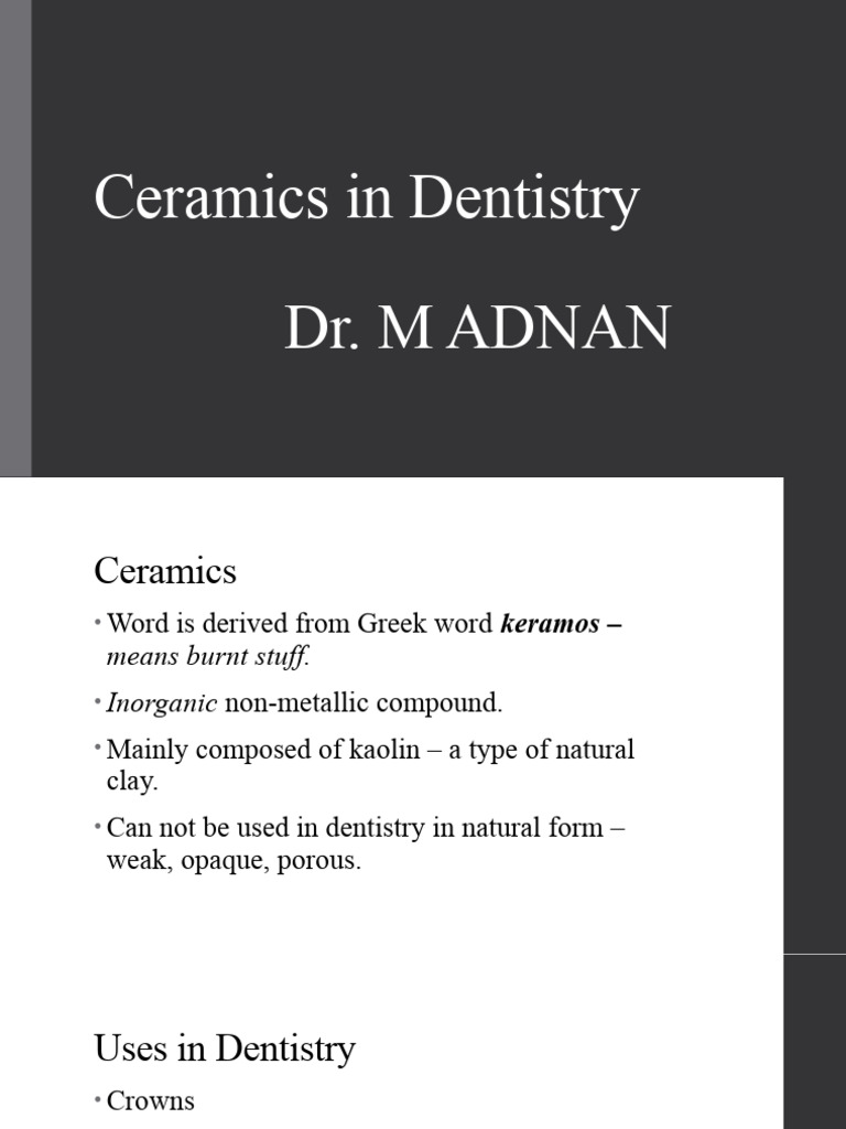 Ceramics in Dental Applications | PDF | Glasses | Silicon Dioxide