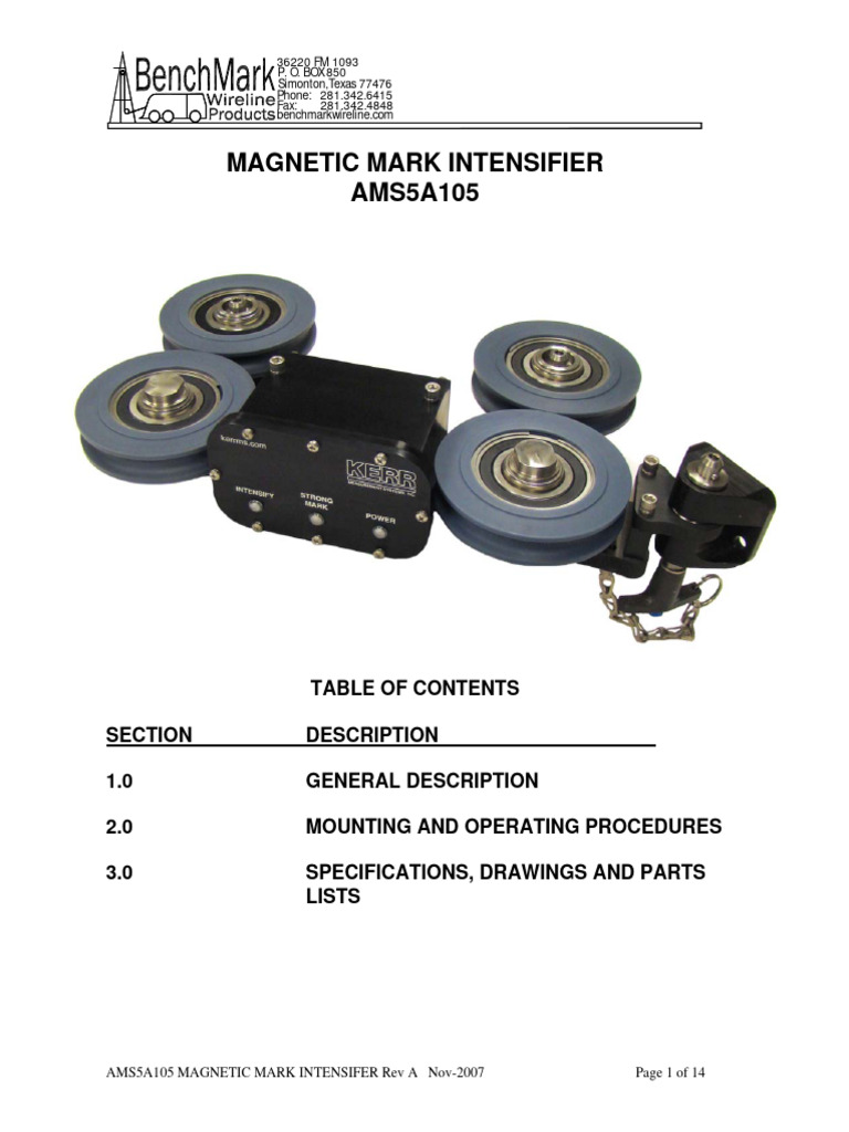 62 Ams5a105 Mag Mark Intensifier User Manual Reva | PDF | Equipment ...