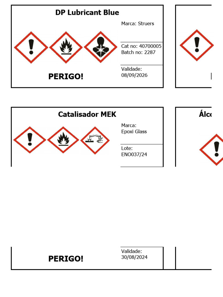 Modelos de Etiqueta_LQ Solução | Download grátis PDF | Ácido sulfúrico ...