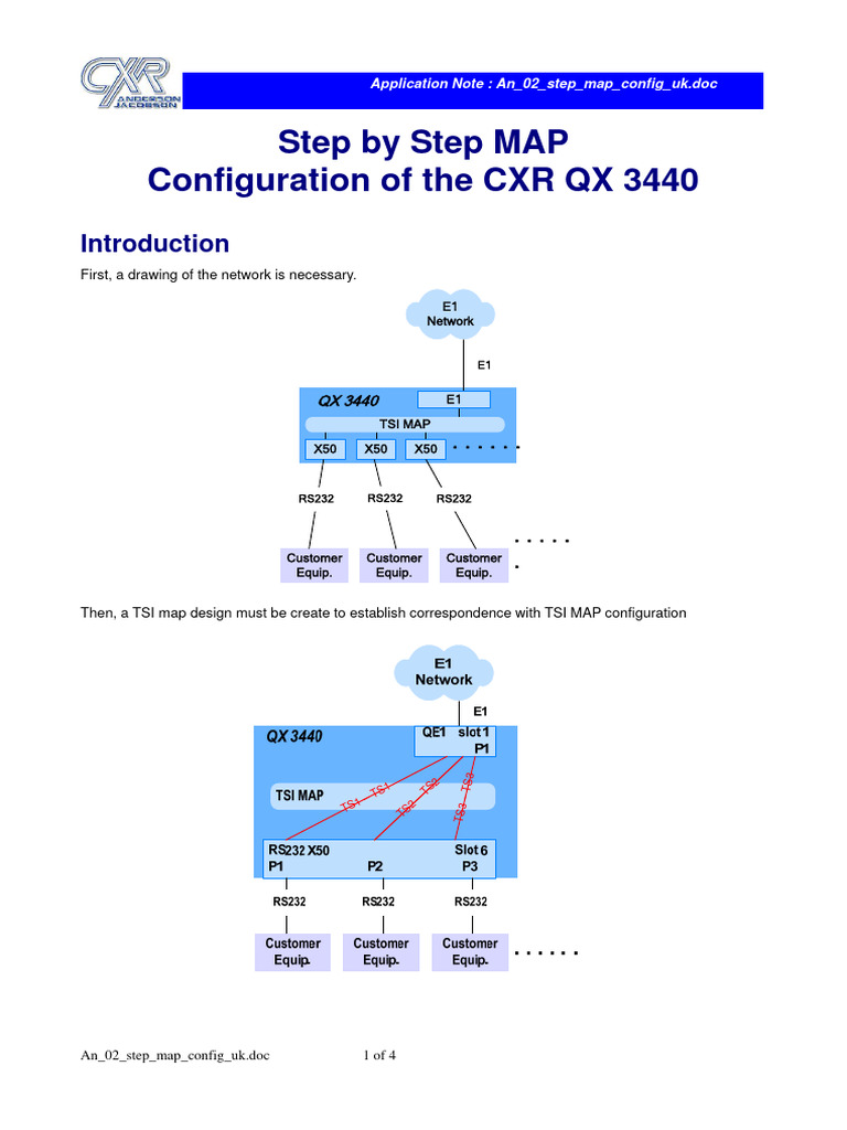 CXR QX 3440 TSI MAP Configuration Guide | PDF