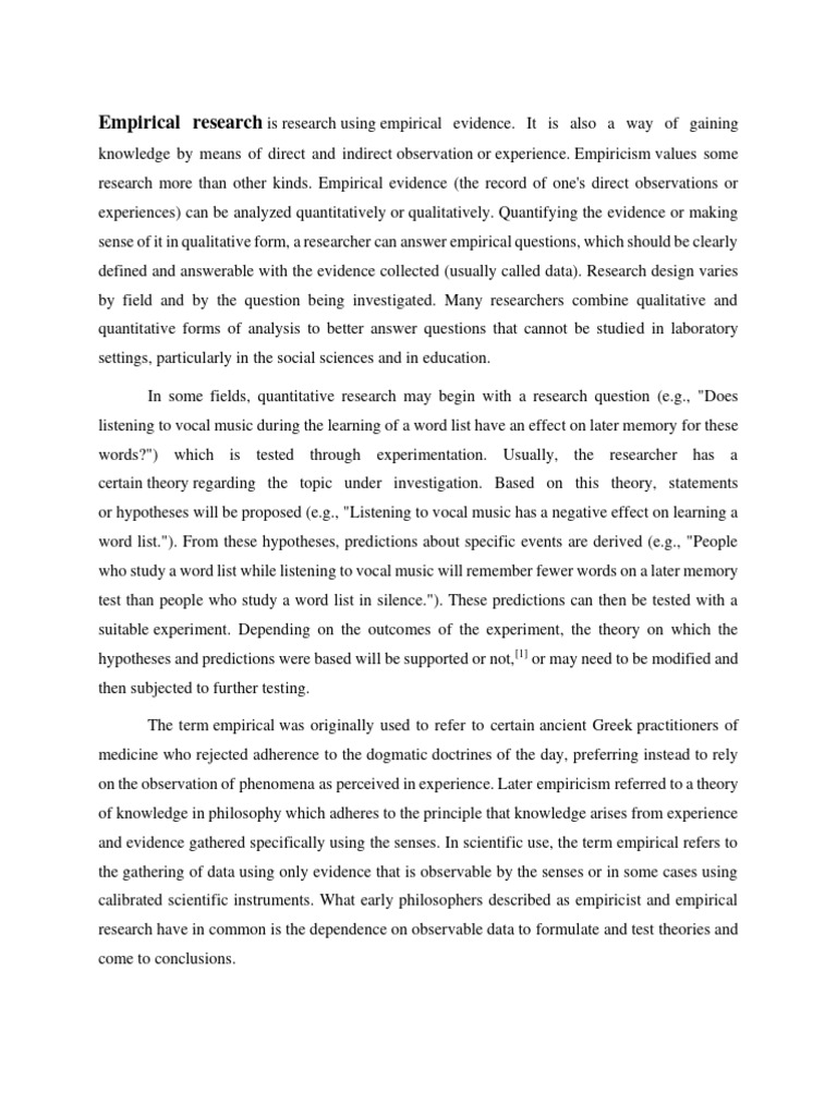 Technical English: Empirical Research | PDF | Empirical Research ...