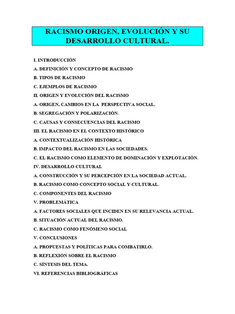RACISMO | PDF | Racismo | Discriminación y relaciones raciales