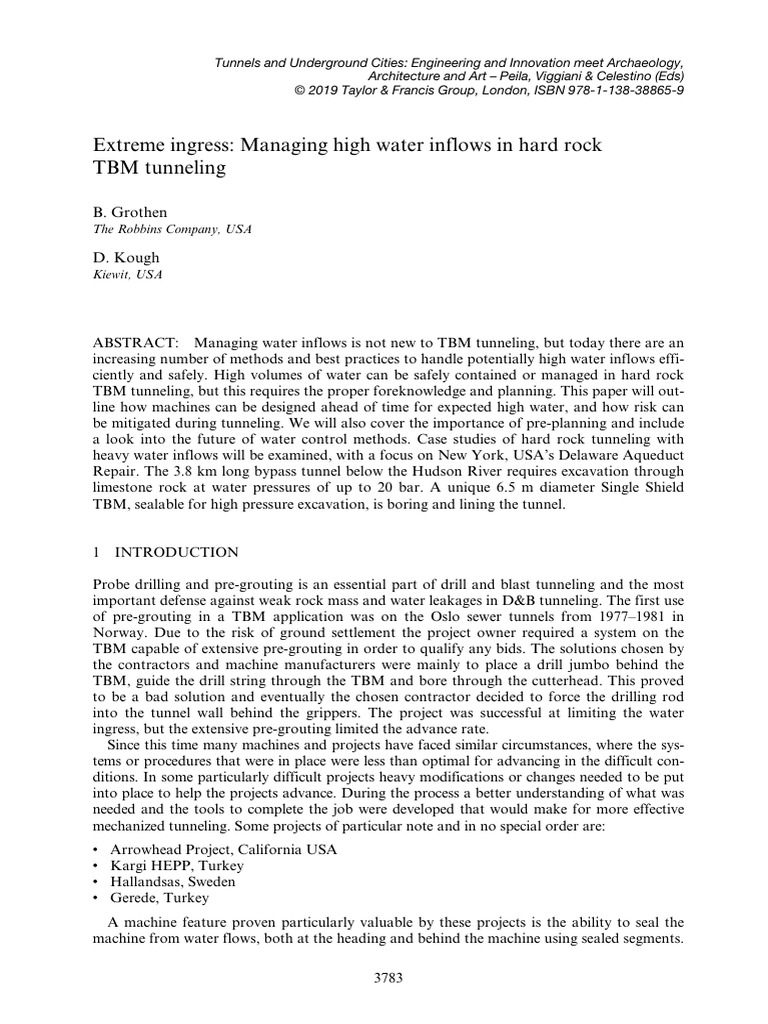 ch400_Managing-High-Water-Inflows | PDF | Tunnel | Drilling ch400_Managing-High-Water-Inflows | PDF | Tunnel | Drilling
