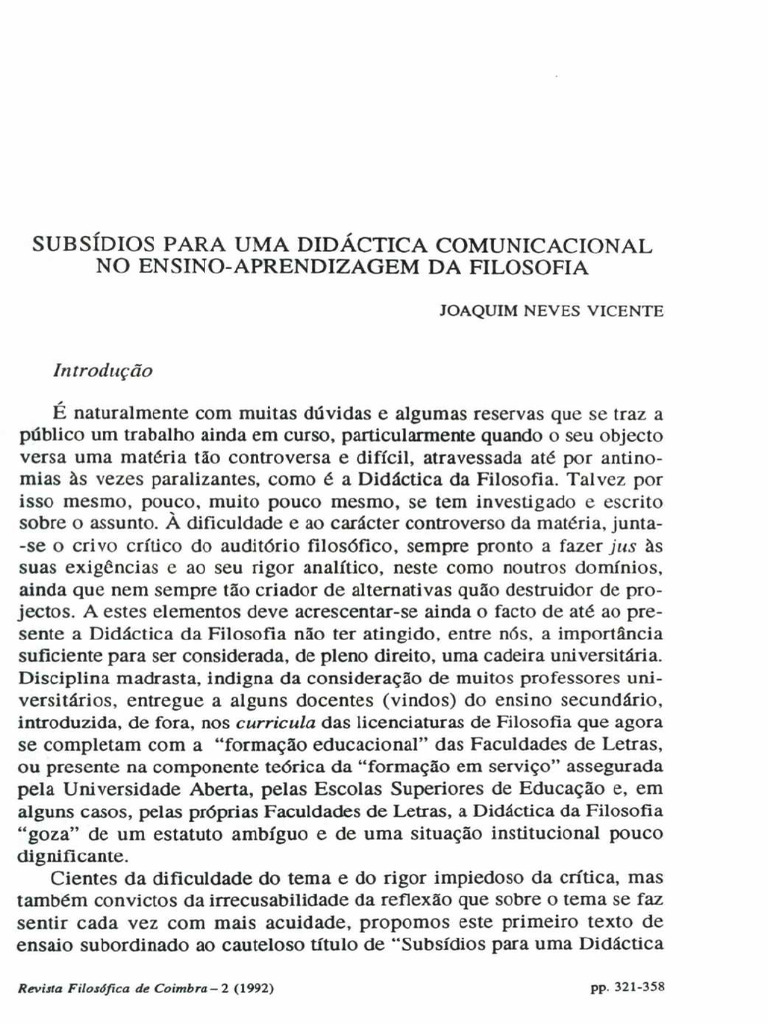 Joaquim Neves Vicente - Didática | PDF