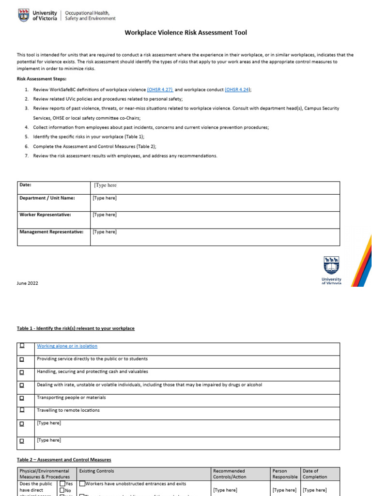 Workplace Violence Risk Guide | PDF | Risk Assessment | Risk