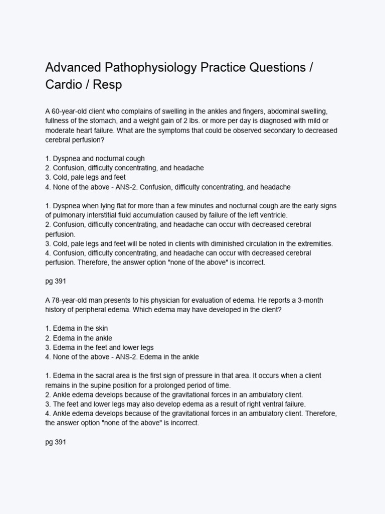 Pathophysiology Exam Prep | PDF | Heart | Ventricle (Heart)