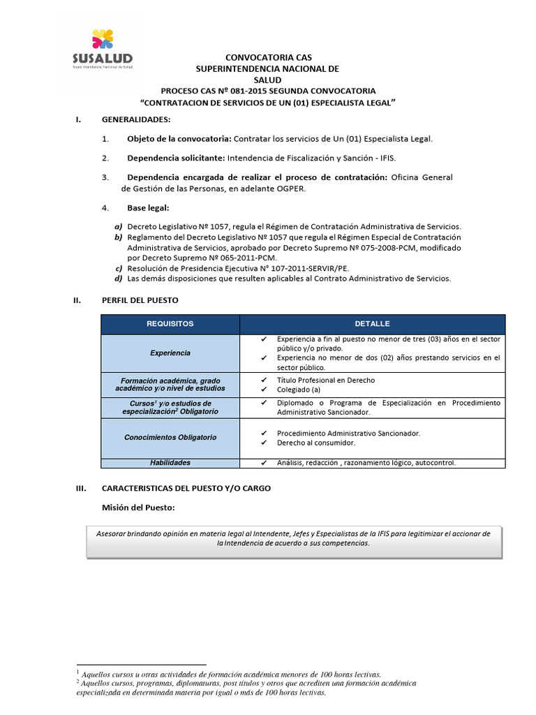 Cas Especialista Legal Ifis | PDF | Evaluación