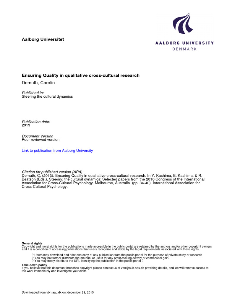 Demuth 2013 Ensuring Rigor in Qualitative Research | PDF | Qualitative ...