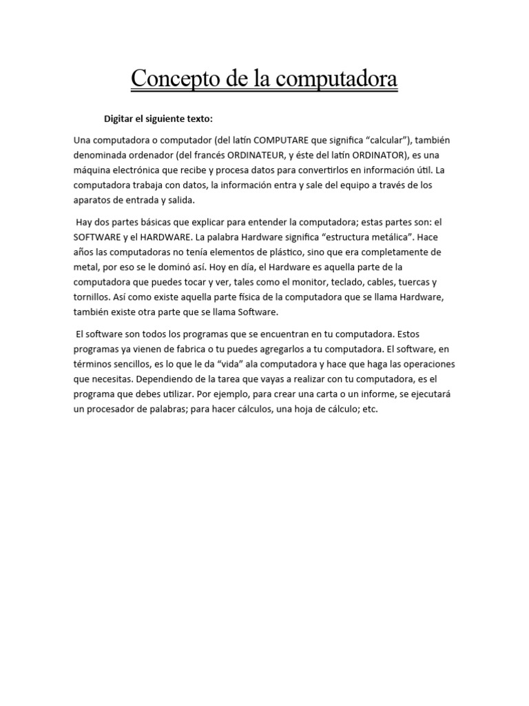 Concepto de La Computadora | PDF