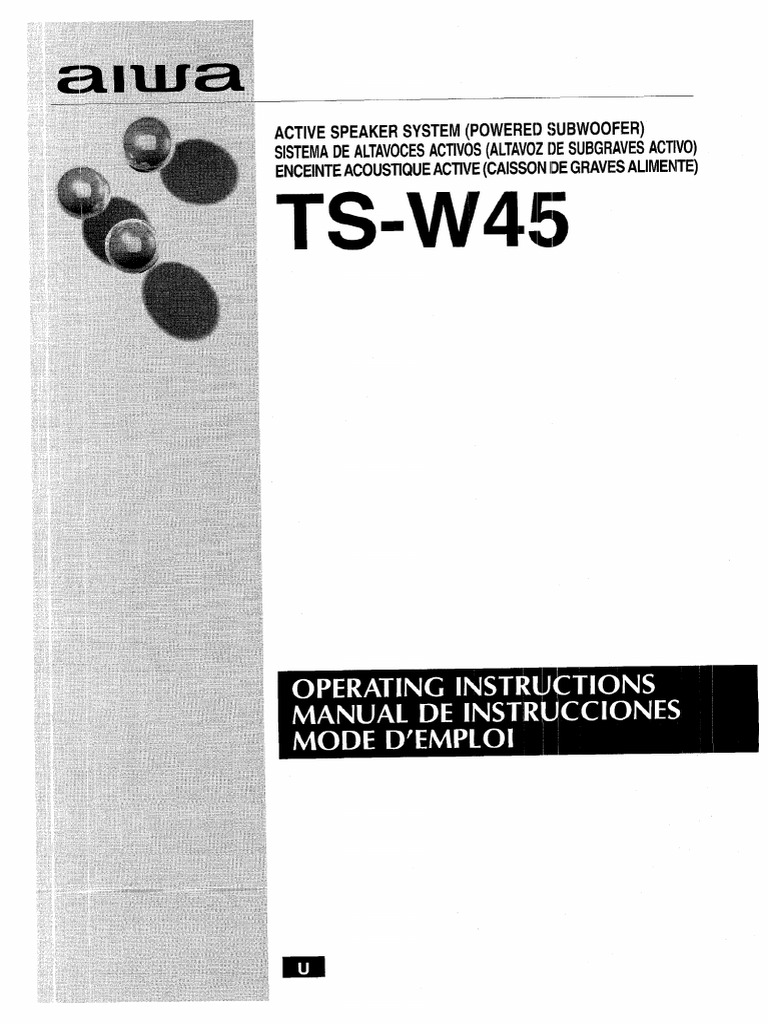 Aiwa TS-W45 - Manual de Usuario (En Varios Idiomas - 12 Paginas) | PDF | Loudspeaker ...
