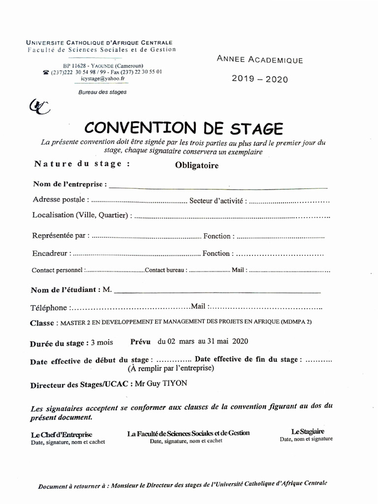 1 - Convention de Stage | PDF | Business