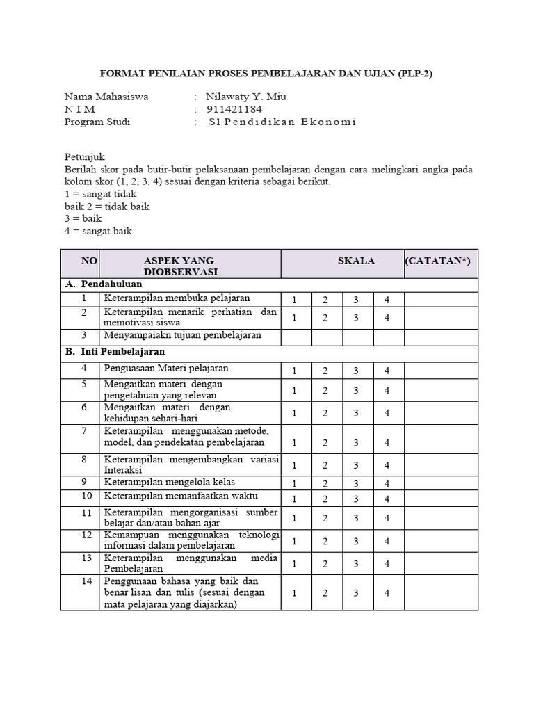 FORMAT - PENILAIAN - PROSES - PEMBELAJARAN - DAN - UJIAN (1 ...