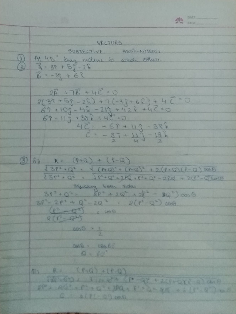 VECTORS ASSIGNMENT Syna Arora | PDF