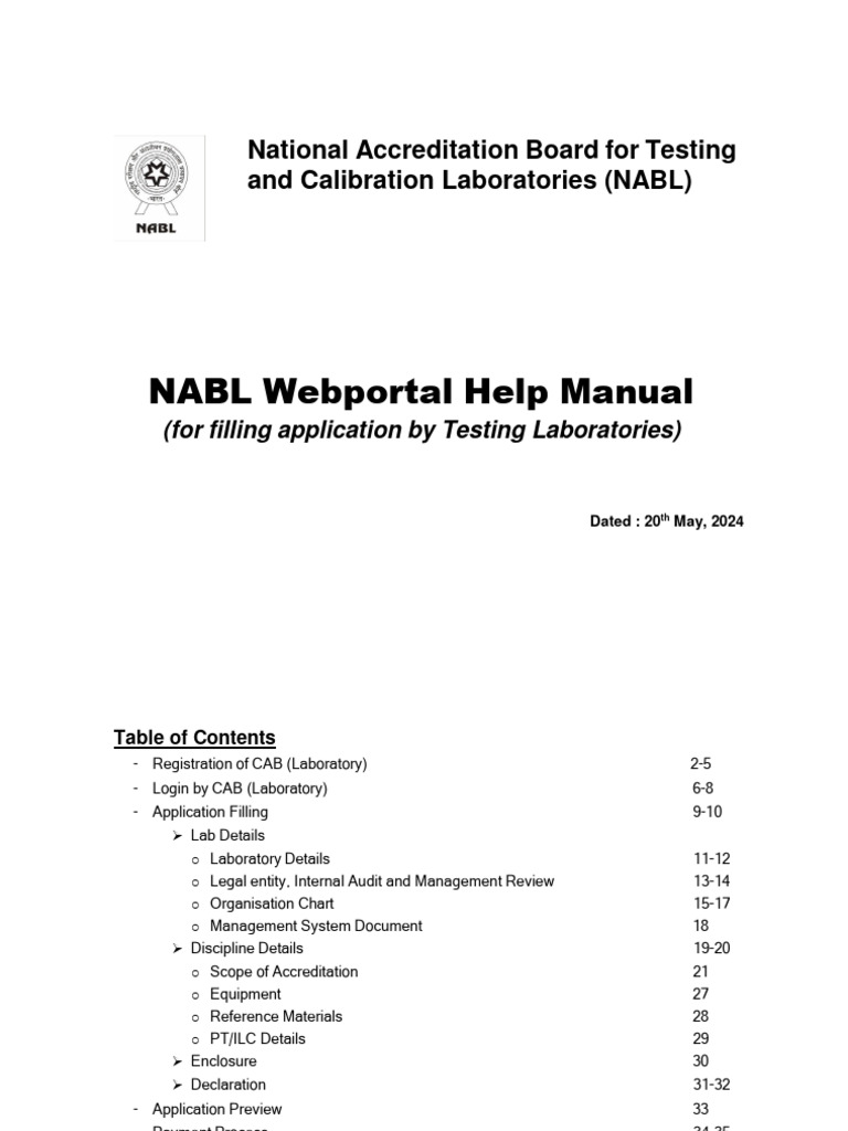 NABL Portal Guide for Labs | PDF | Login | Payments