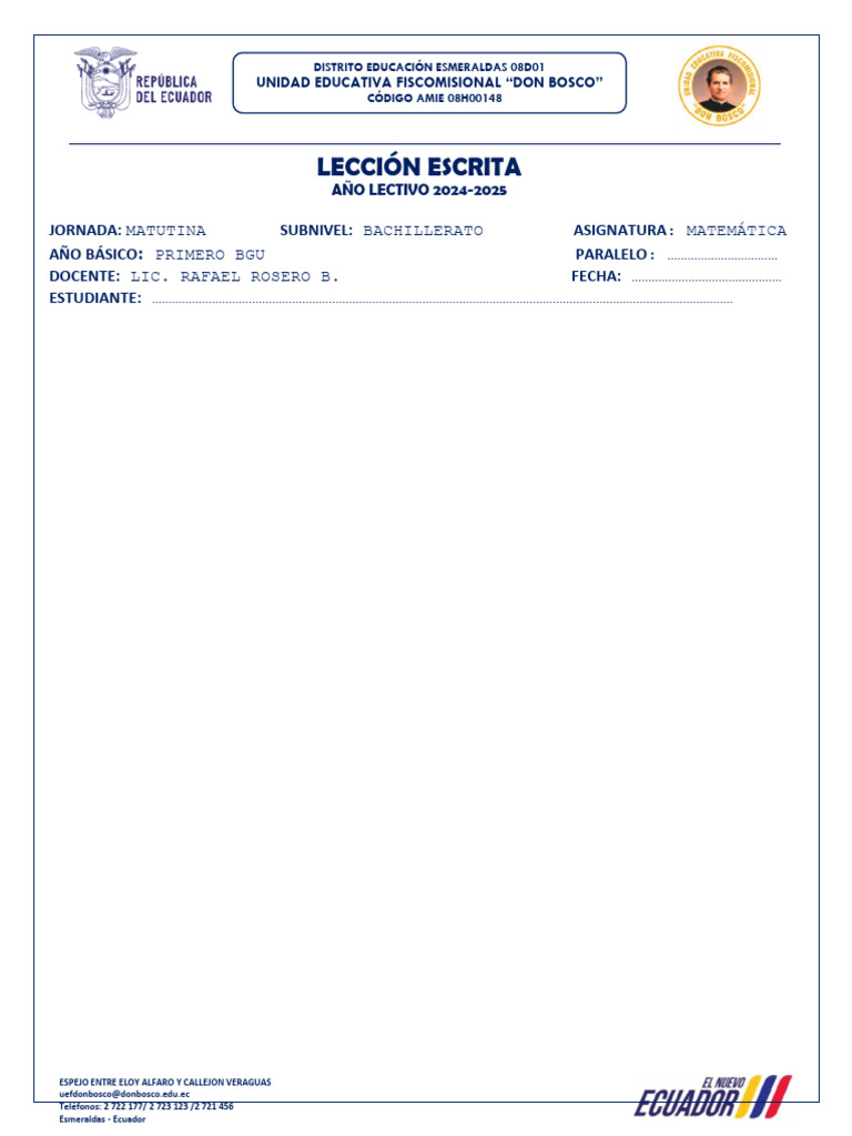 Hoja de Fomato Lección | PDF