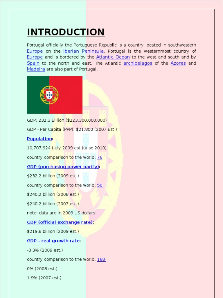 Portugal: Country Risk Analysis | PDF | Portugal | Purchasing Power Parity