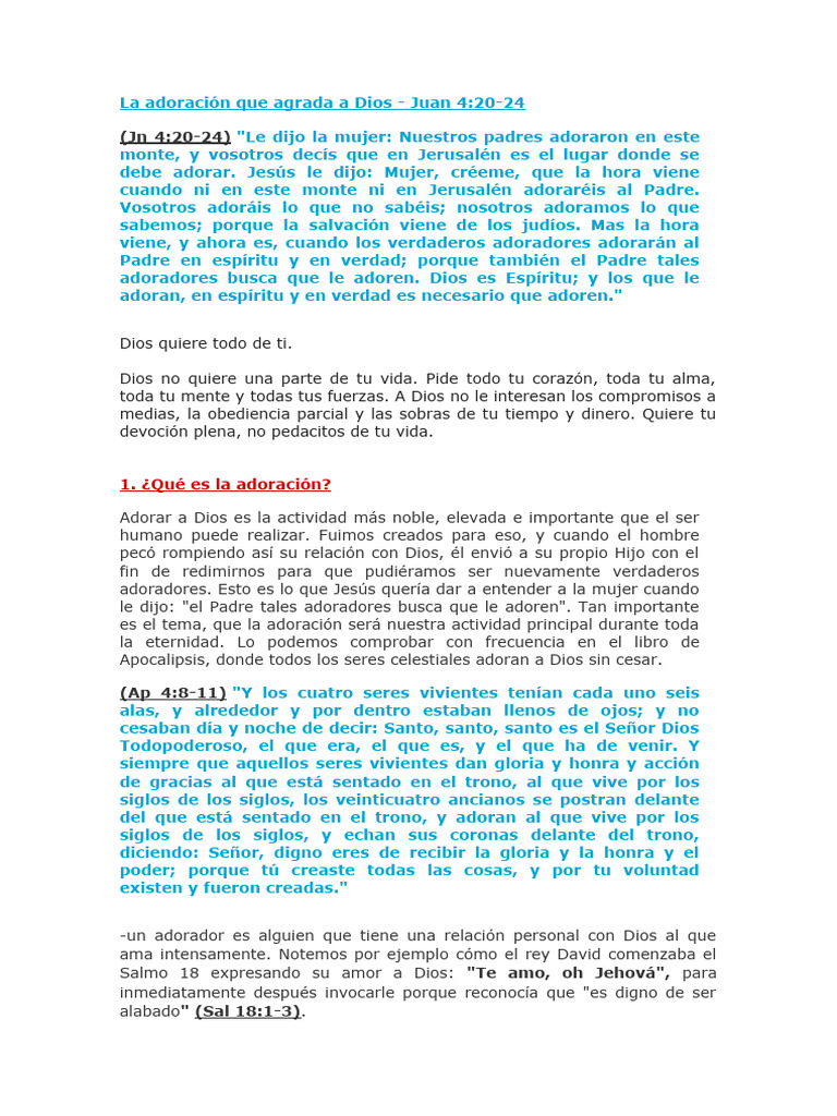 PREDICA FINAL La Adoración Que Agrada A Dios | PDF | Dios | Jesús