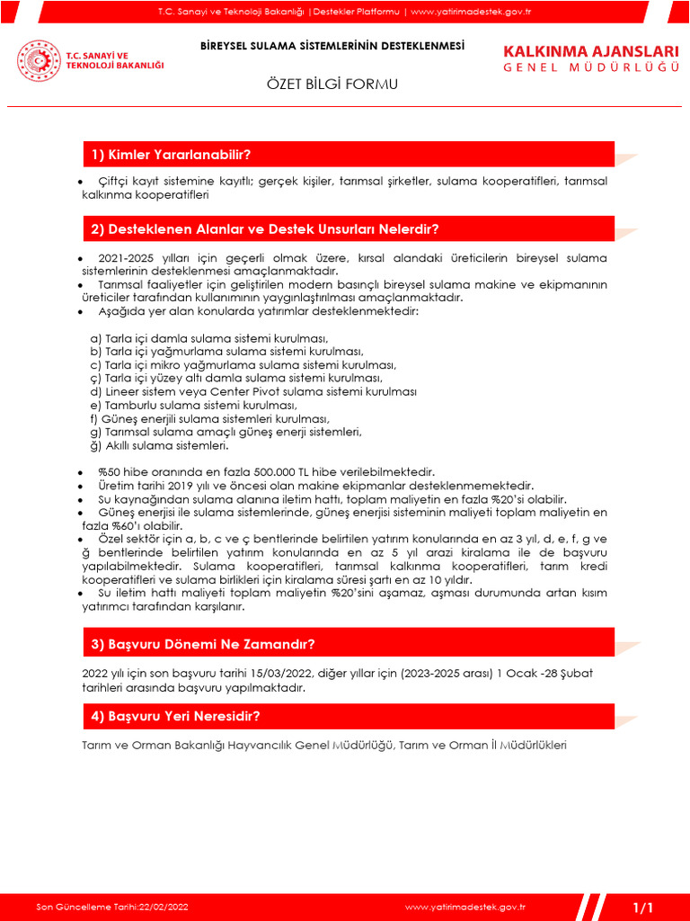 Ozet-Kkydp Bireysel Sulamanin Desteklenmesi | PDF