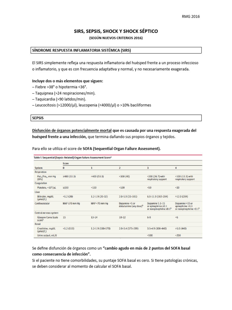 SIRS + Shock | PDF | Septicemia | Medicina CLINICA