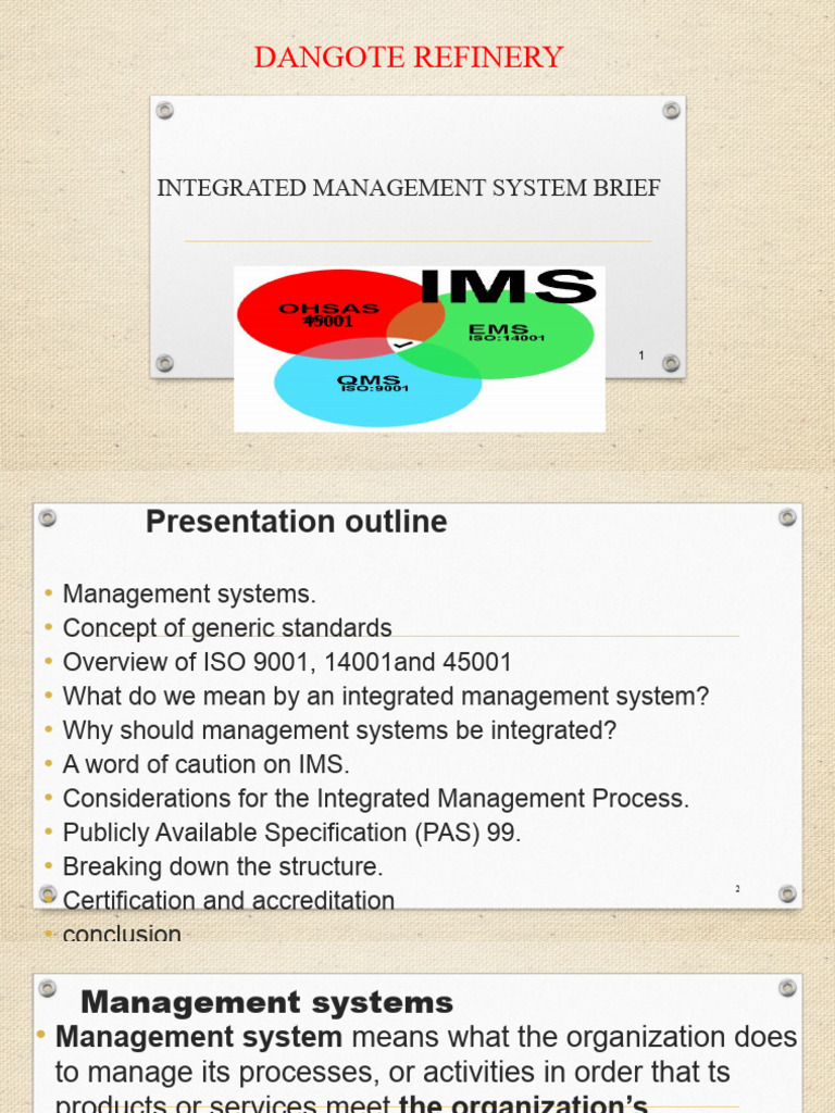 Intergrated Management System Management Brief | PDF | Iso 9000 ...