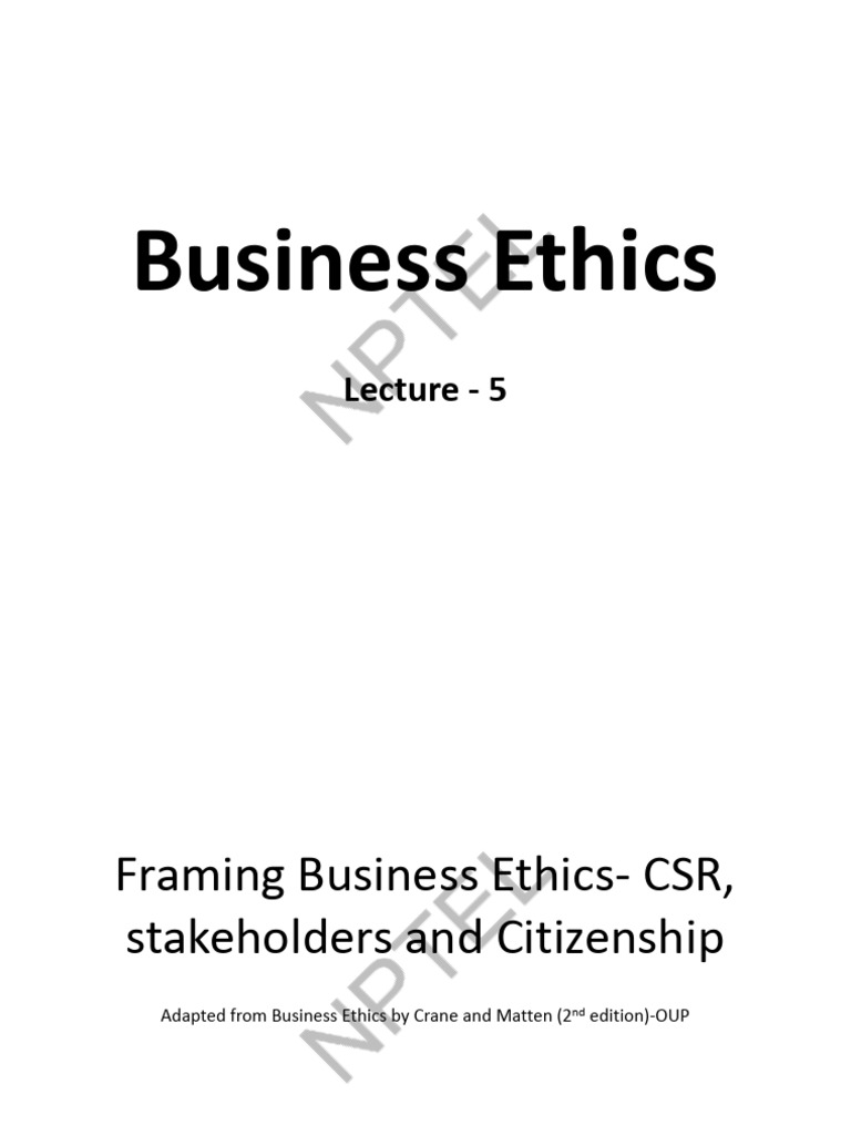 Week 2 Course Material Business Ethics | PDF | Corporate Social ...