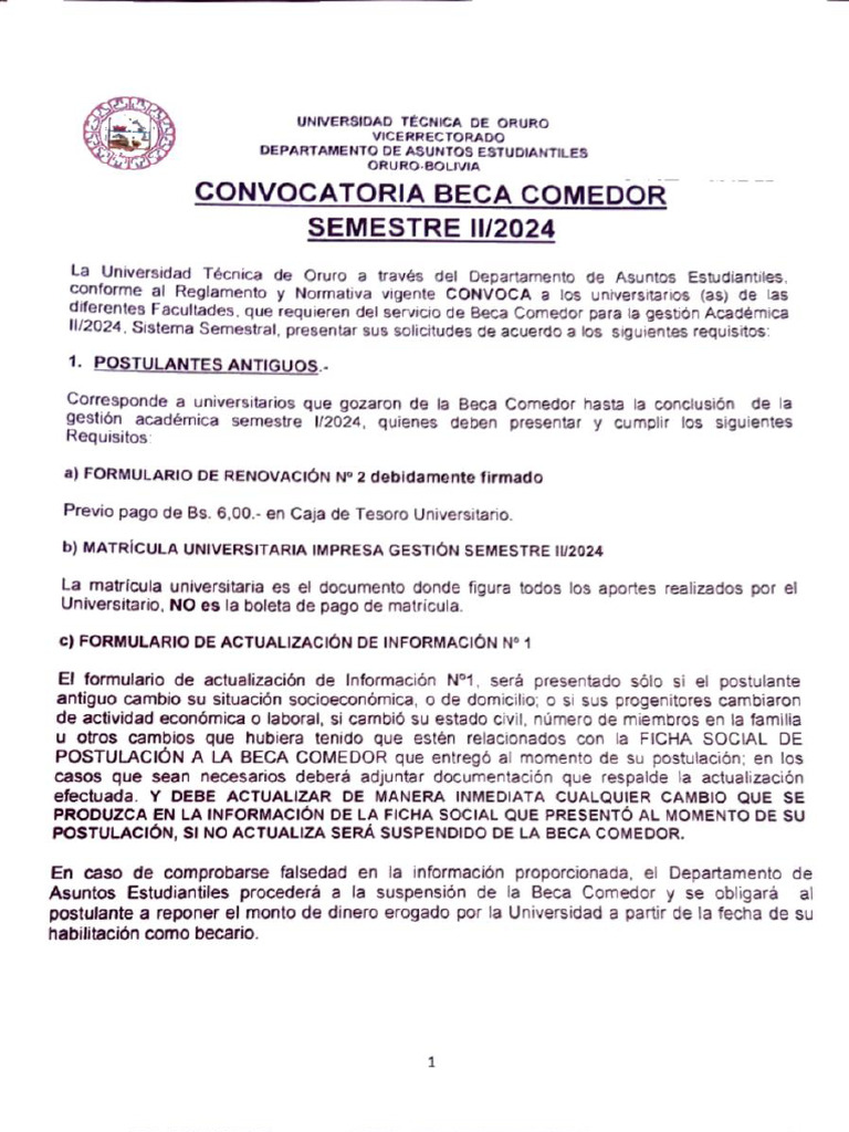 Beca Comedor Sem. II_2024 | PDF