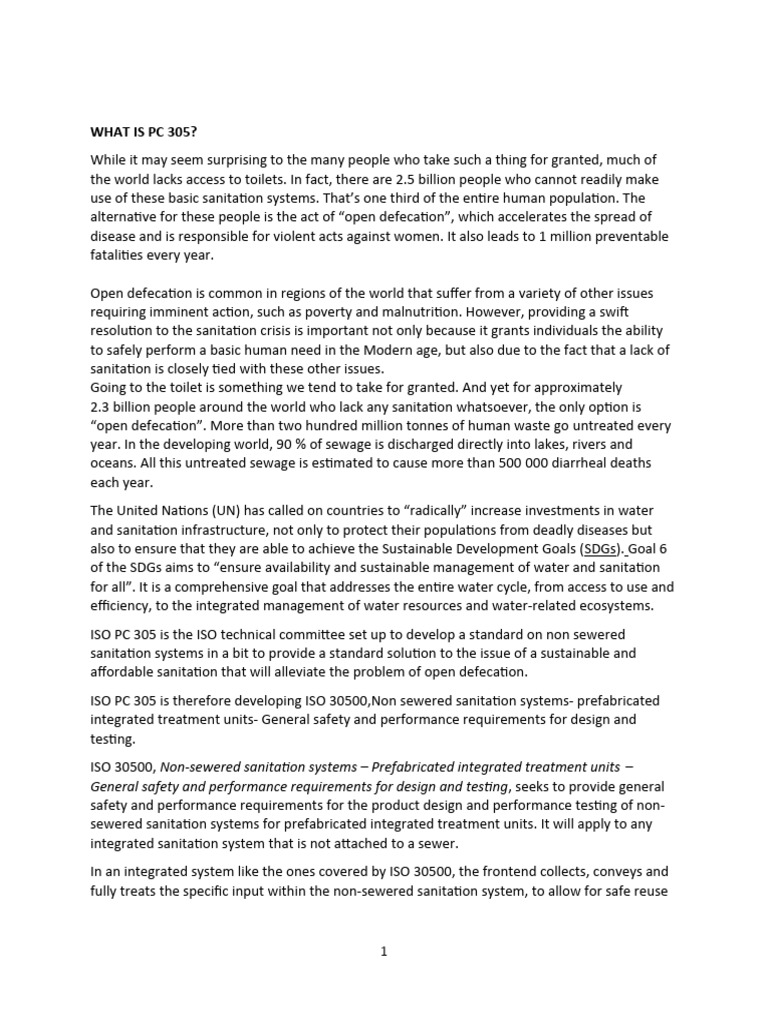 Brief On Iso 30500 For NMC | PDF | Sanitation | Steam