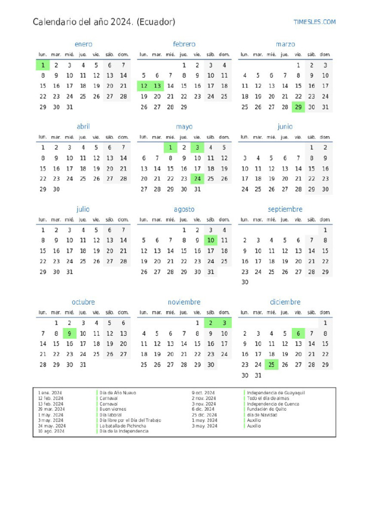 Calendario 2024 | PDF